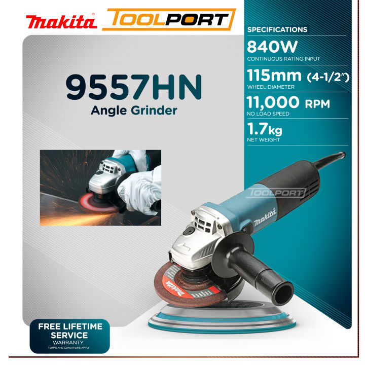 Makita 9557HN 4.5" Angle Grinder ( 840W ) [ TOOLPORT ] | Lazada PH
