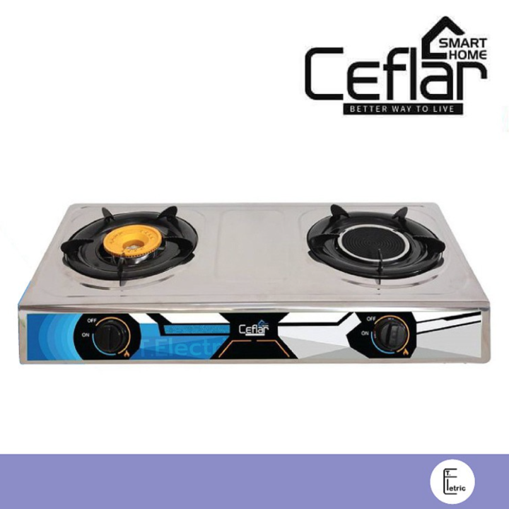 CEFLAR เตาแก๊สตั้งโต๊ะ รุ่น CSH-13 หัวอินฟาเรดและทองเหลือง เตาแก๊สสองหัว เตาแก๊สหัวคู่ เตาแก๊ส ...