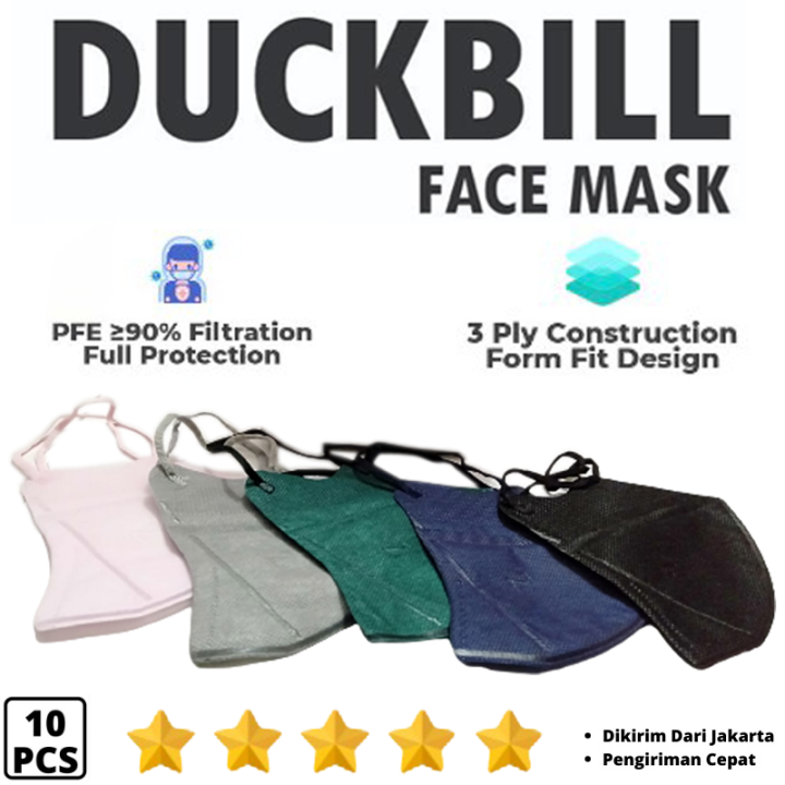 MASKER 1Pack isi 10PCSdan isi 5pcs Masker Duckbill Earloop Mask Varian ...