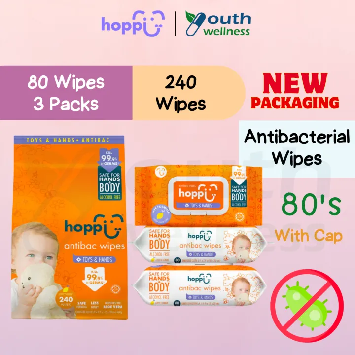 [BO3] 80's Hoppi ANTIBACTERIAL Wet Wipes 80's Bundle of 3 | Lazada
