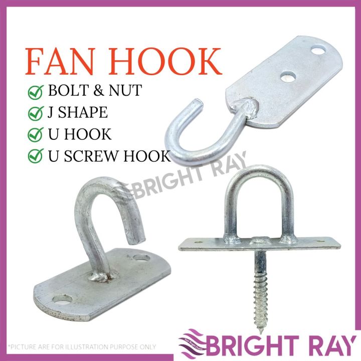 D TYPE / J TYPE Fan Hook Kipas Ceiling Mount Siling Fan Bracket ...