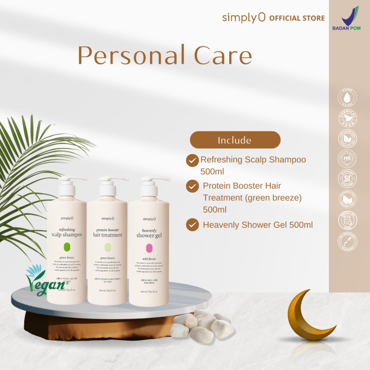 SimplyO paket combo Refreshing shampoo 500ml + protein treatment 500ml ...