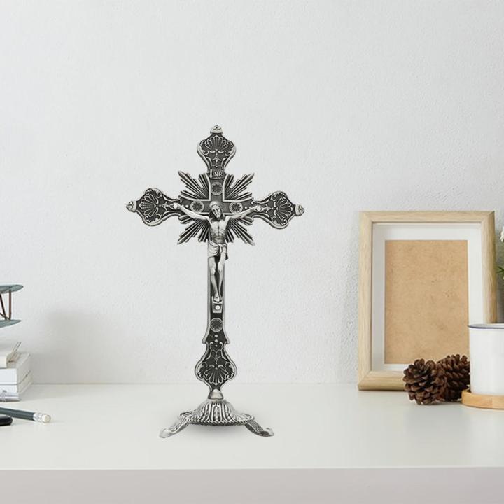 ZYPlanet Standing Crucifix Jesus Crucifix Metal 10 Inches Jesus on The ...