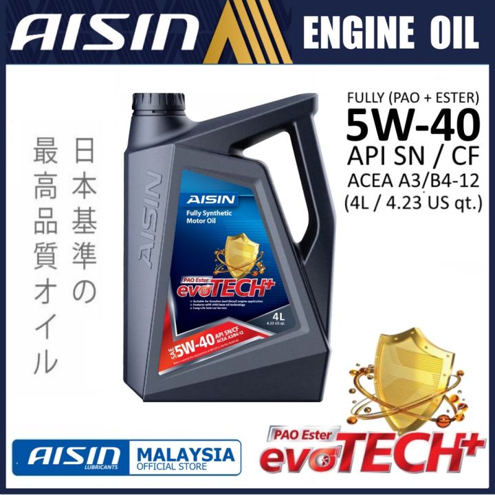 Aisin Engine Oil Fully Synthetic with Pao + Ester SN/CF 5W40 (4L) | Lazada Aisin Engine Oil Fully Synthetic with Pao + Ester SN/CF 5W40 (4L) | Lazada