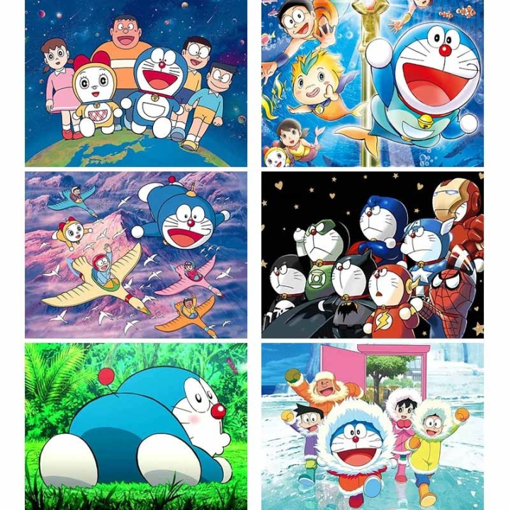 【PL】5D DIY Diamond Painting Cartoon Doraemon Word Embroidery Kit Full ...