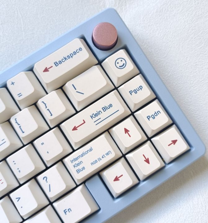 Keebox Klein Blue Cherry Profile PBT Dye Sub Keycap 130 Keys Customzied ...