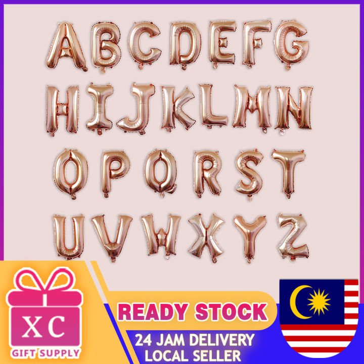 16inch Rose Gold Foil Alphabet Letters ABC Wording for Birthday Party ...