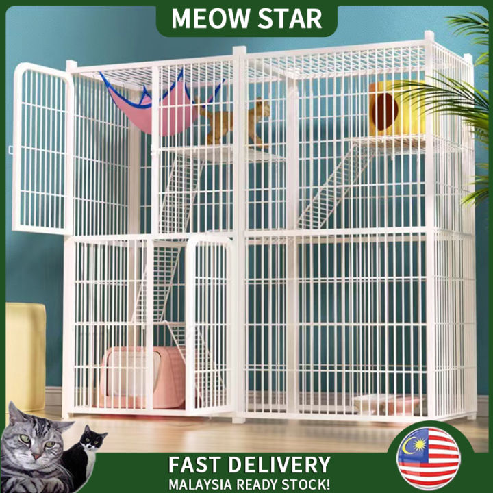 Sangkar Kucing Besar Murah 4 Tingkat 2 Level Cat Cage Big Size Large ...