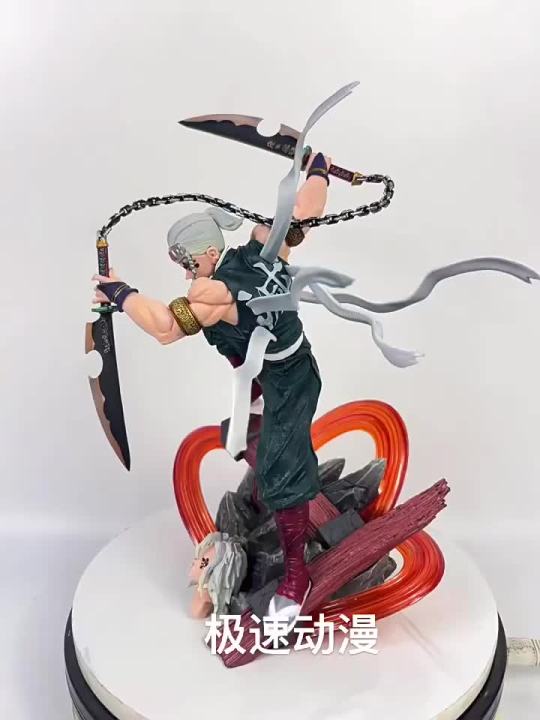 27cm Demon Slayer figures Uzui Tengen Figures 2 Heads Kimetsu No Yaiba ...