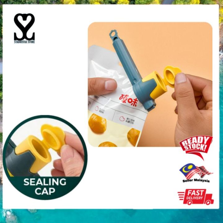 Klip Simpan Tepung 2in1 Pour Lid Seal Clip Food Pouch Plastic Bag ...