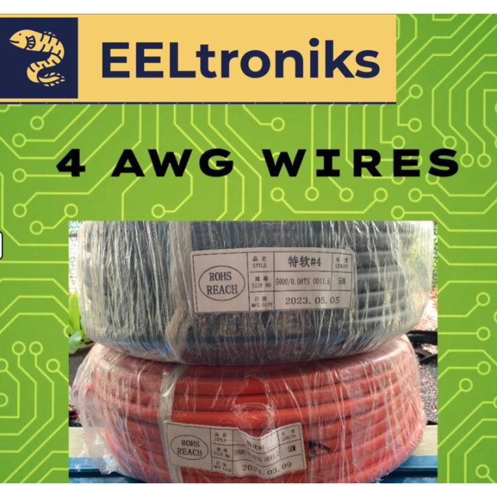 4 AWG WIRE / CABLE 0.25M/ 0.50M/ 1M SILICON TINNED COPPER WIRE | Lazada PH