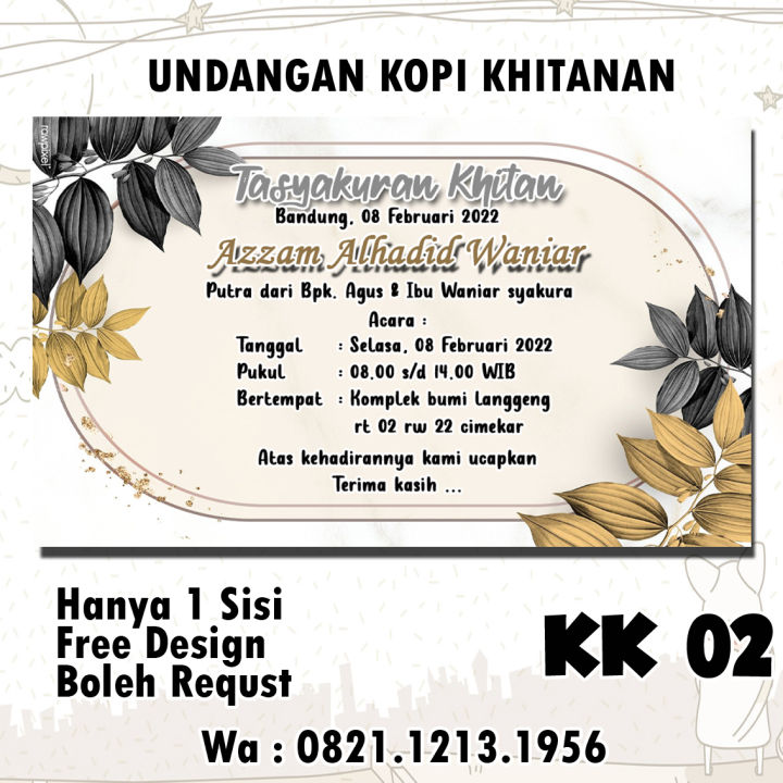 ( ISI 50 PCS ) UNDANGAN KOPI KECIL / UNDANGAN KHITAN KOPI / UNDANGAN ...