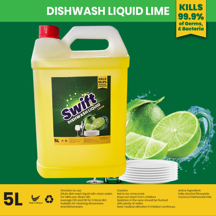 Swift Dish Wash Liquid - 5L Dishwash Liquid 5Litre Concentrated Dish ...
