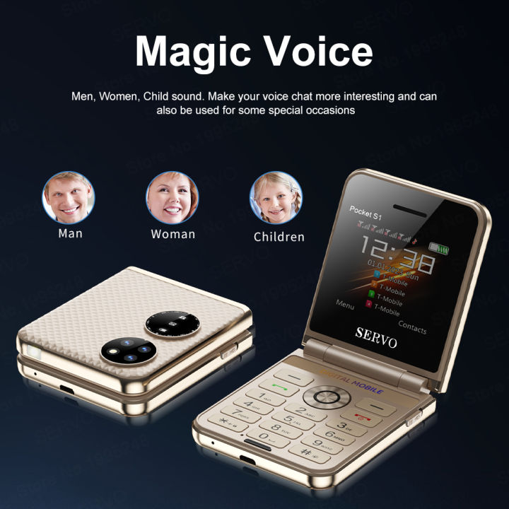 [txma] Servo Pocket S1 2024 Flip Mobile Phone 4 Sim Cards Gsm Auto Call