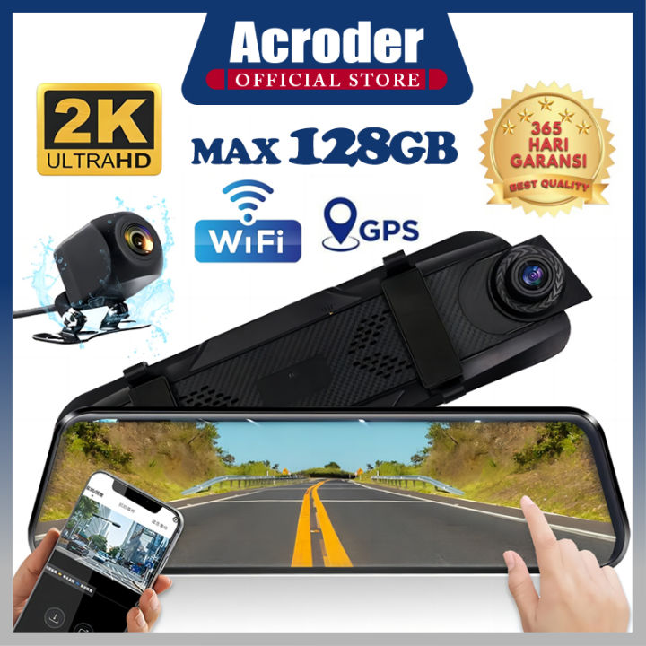 Acroder Dashcam Mobil WIFI GPS 10 inch 4K Layar Sentuh IPS Perekaman ...