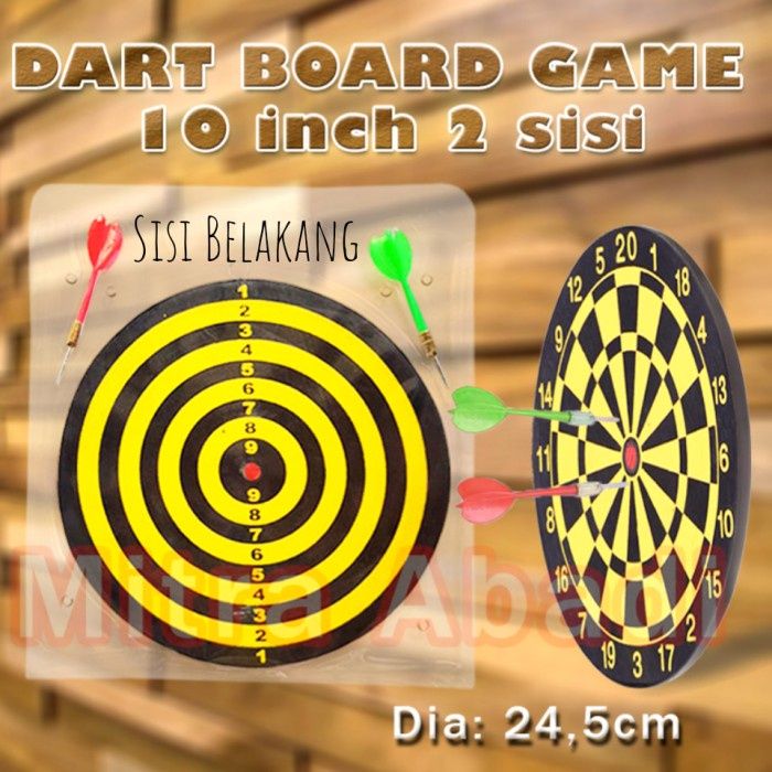 Dart Board Game / Papan Permainan Panah Ukuran 10 / 24.5 cm | Lazada ...