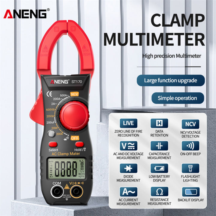 500A Clamp Meter DC/AC Current Multimeter Diode Current Capacitance NCV ...