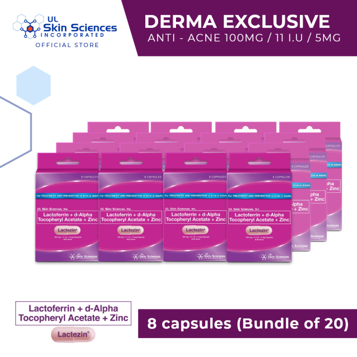 [Derma Exclusive] Lactezin 100mg Anti-Acne 8 capsules (Bundle of 20 ...