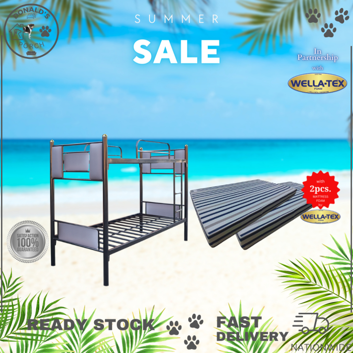 DONALD's PORCH - CALEB DOUBLE DECK METAL BED FRAME w/ 2 MATTRESS ...