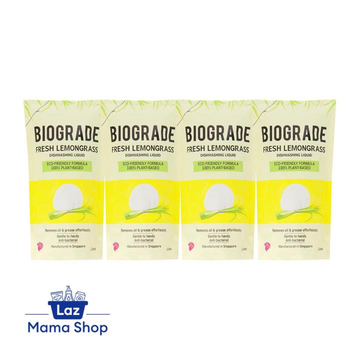 Biograde Fresh Lemongrass Hand Dishwashing Liquid Refill Pack Of 4 ...