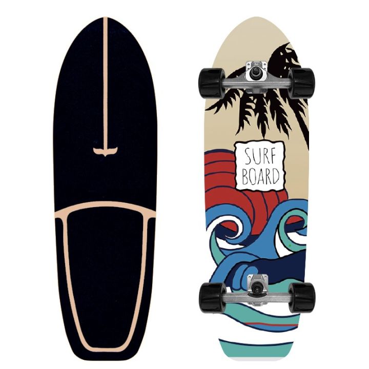 32 inch land surfboard pedal-free skateboard CX4PU steering Bridge ...