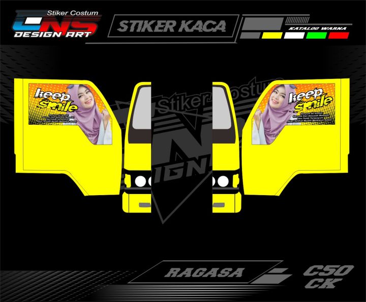 Stiker Sticker Kaca Samping Truk Ragasa kanan kiri Stiker Blok Kaca ...