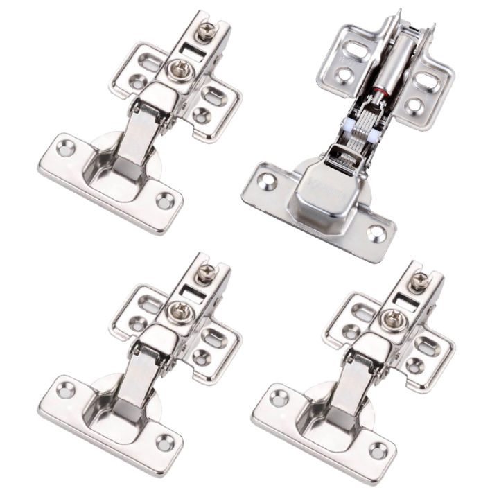 4 Pieces Cabinet Hinge Stainless Steel with Hydraulic Damper Buffer ...