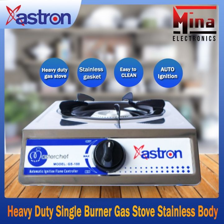 Astron GS-188 Heavy Duty Single Burner Gas Stove Stainless Body | Lazada PH