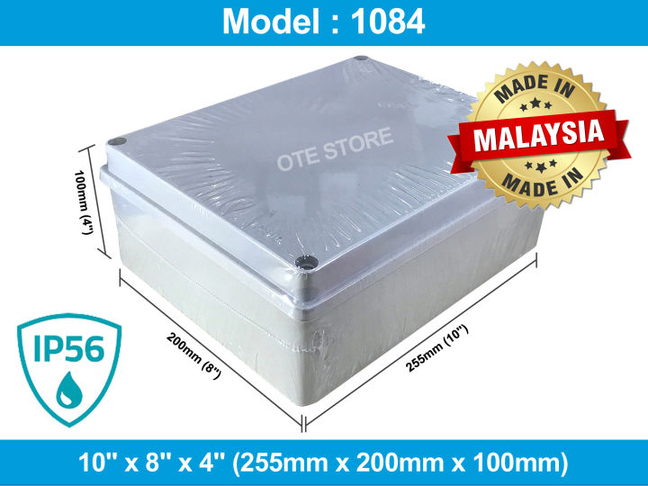 1084 IP56 WEATHER PROOF PVC ENCLOSURE JUNCTION BOX (10 X 8 X 4 INCH ...