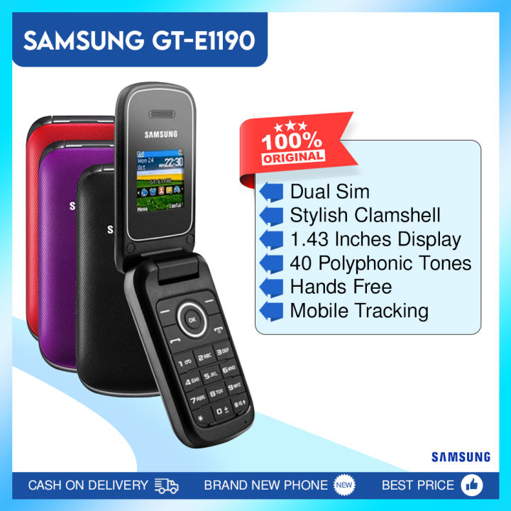 Samsung GT-E1190 Dual Sim For Nano Sim Basic Phone Keypad Phone Flip ...
