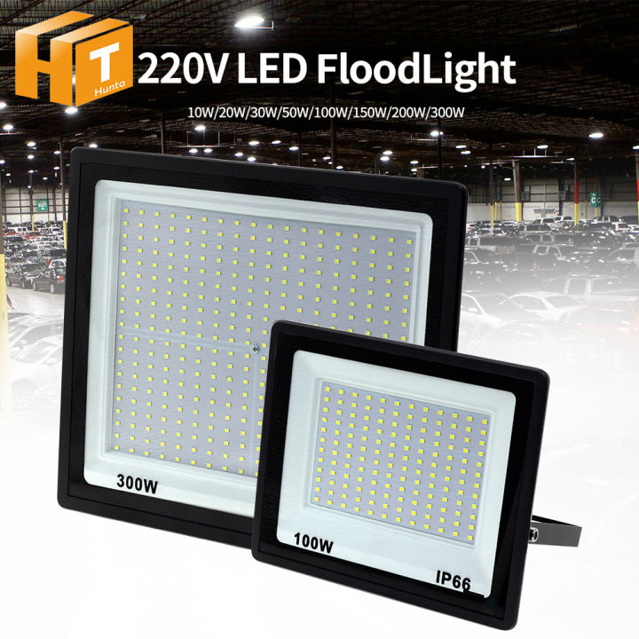 Hunta Upgraded 220V LED Flood Light Spotlight 50W/100W/150W/200W300W Daylight/ White IP66 Street ...