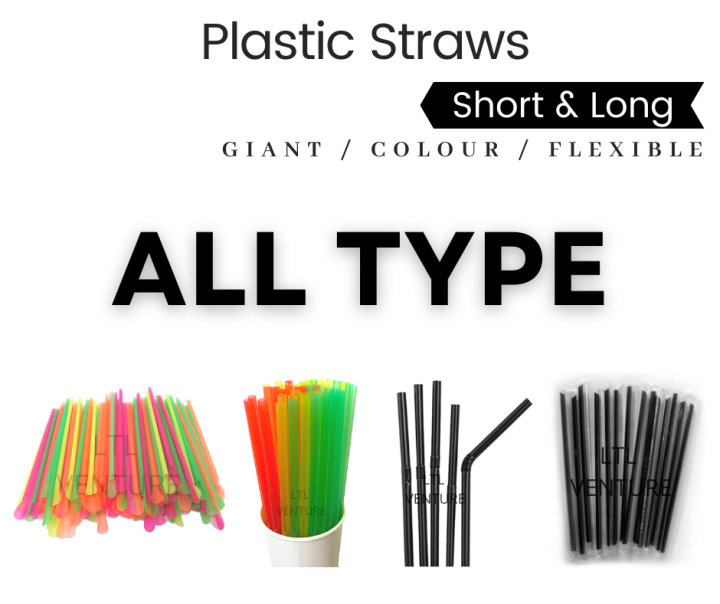 Giant/Individual Packing/Flexible Straw/Short & Long/Spoon Straw/Colour ...