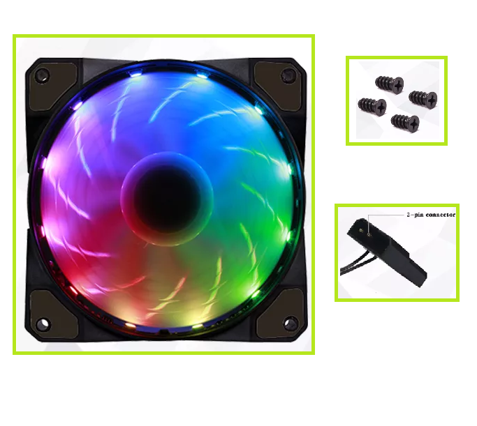 KENLEI GSTORM LED 15 RGB Light Neon Quite Clear Cooler 120mm PC CPU ...