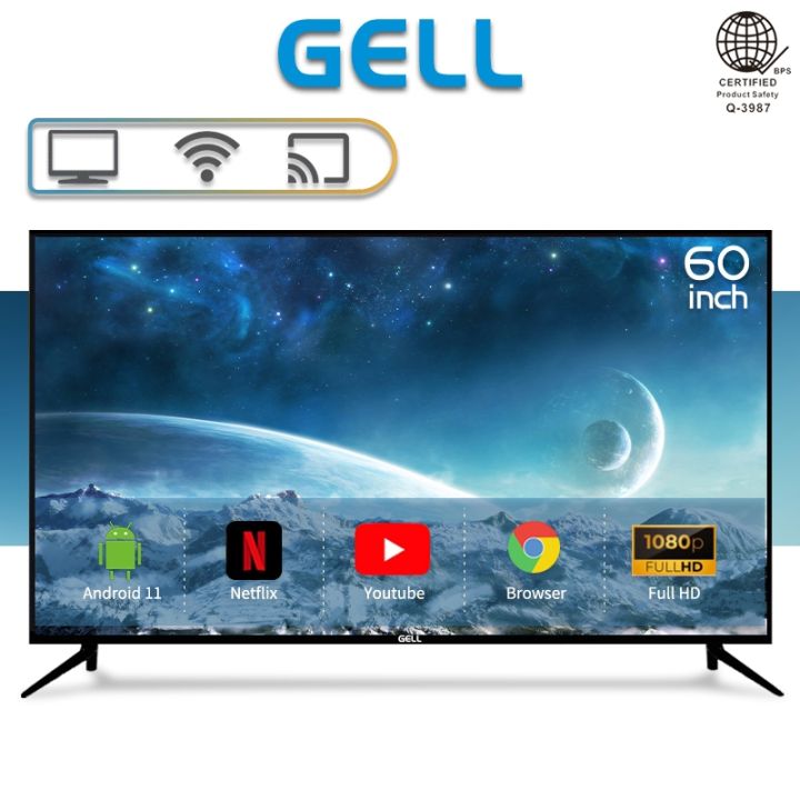 Gell TV 60 Inch Smart TV 55 Inch Smart TV Android LED TV FHD Promo ...