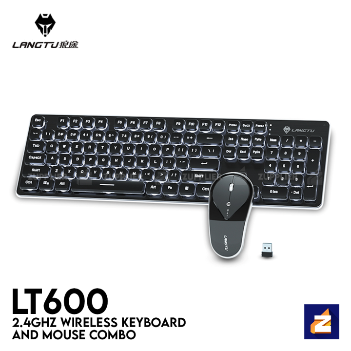 Original LANGTU LT600 Wireless Keyboard and Mouse Combo Portable White ...
