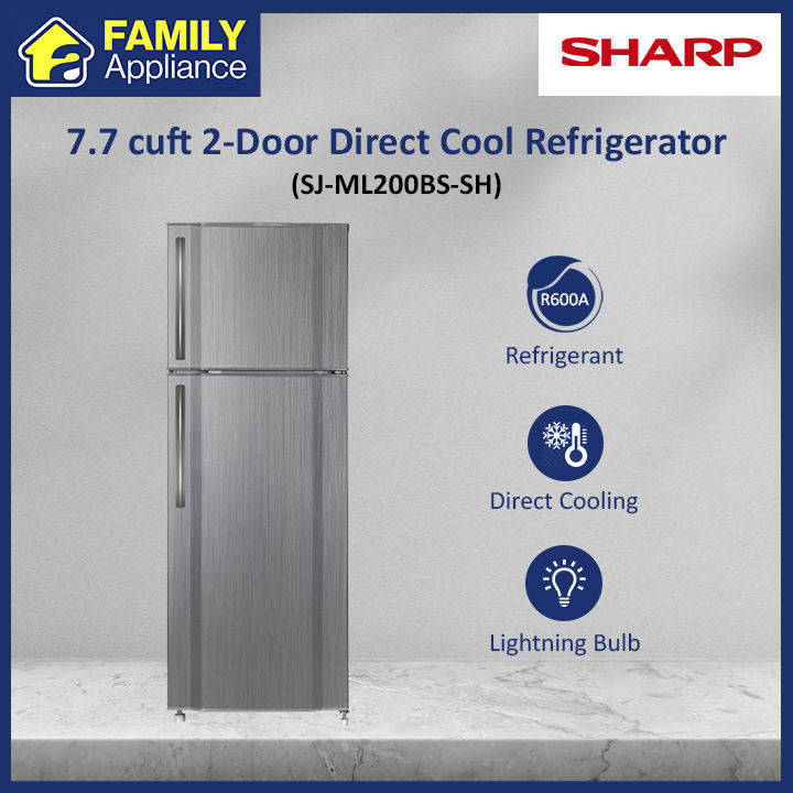 SHARP 7.7 cuft 2-Door Direct Cool Refrigerator SJ-ML200BS-SH | Lazada PH