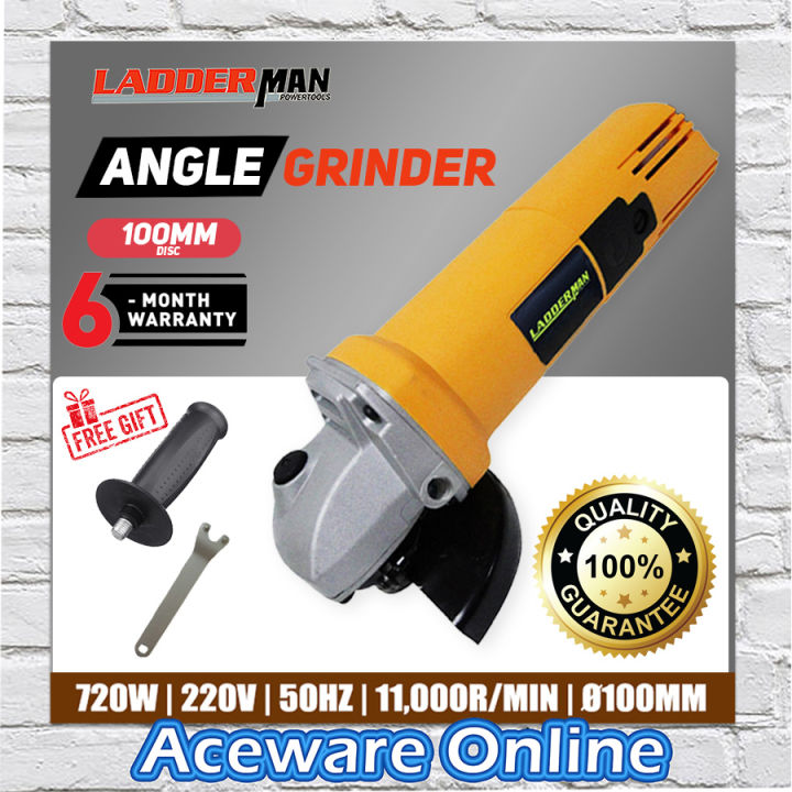 Ladderman LDM-DW-810 Angle Grinder 720W 4”/100mm Cutting Tools with ...