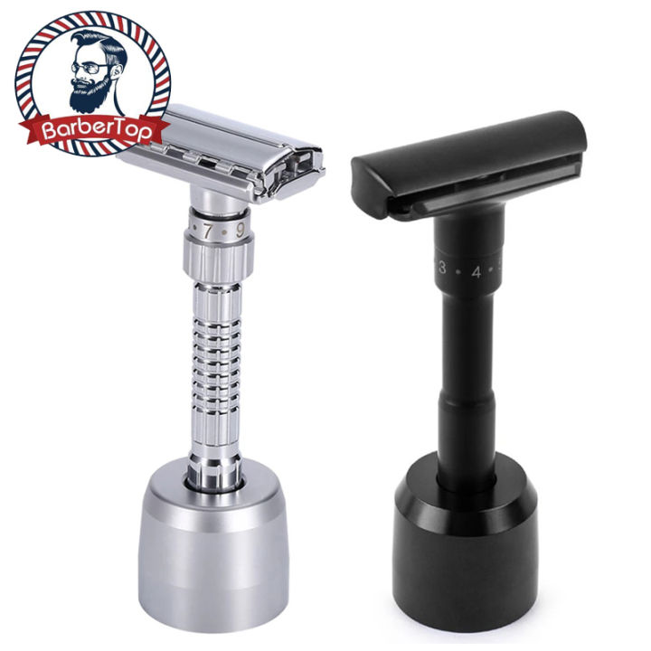 Double Edge Safety Razors Men Shaving Butterfly Open Razor Black Handle ...