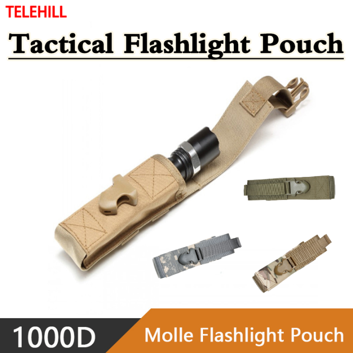 Tactical Flashlight Holder Case Pouch Hunting Tool Pouch Molle Clip LED ...
