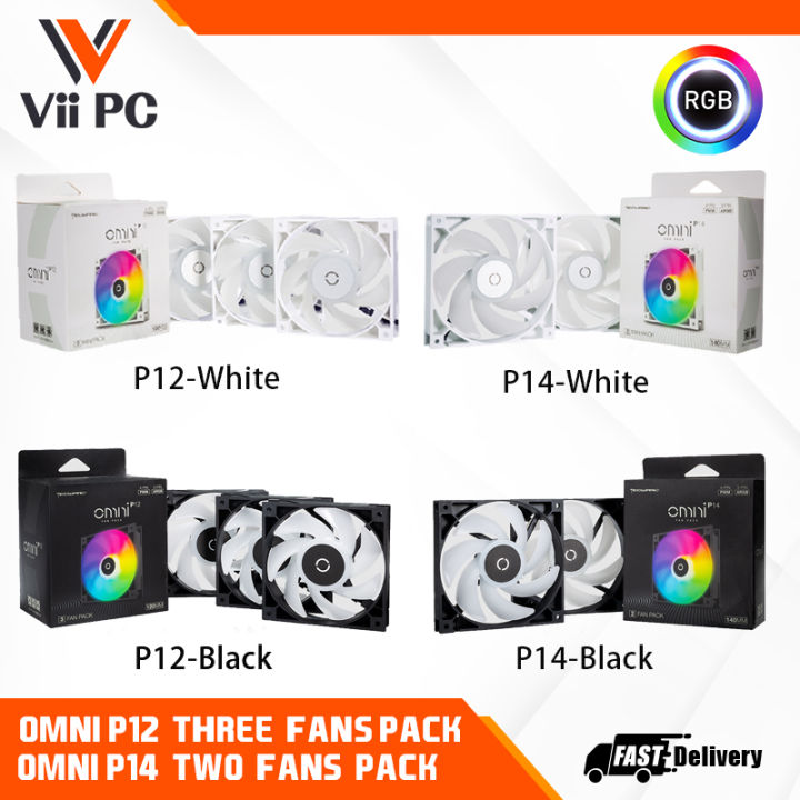 Tecware Omni P12 P14 Fan Pack With 9 Inner Leds , 4 pin PWM + 3 pin ...