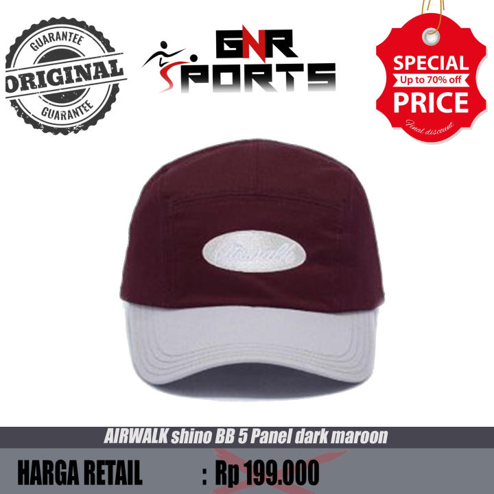 Topi AIRWALK shino BB 5 Panel dark maroon BNIB Resmi | Lazada Indonesia