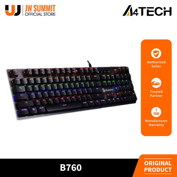 A4Tech Bloody B760 Full Light Strike ABS Keycaps Gaming Keyboard (Green ...