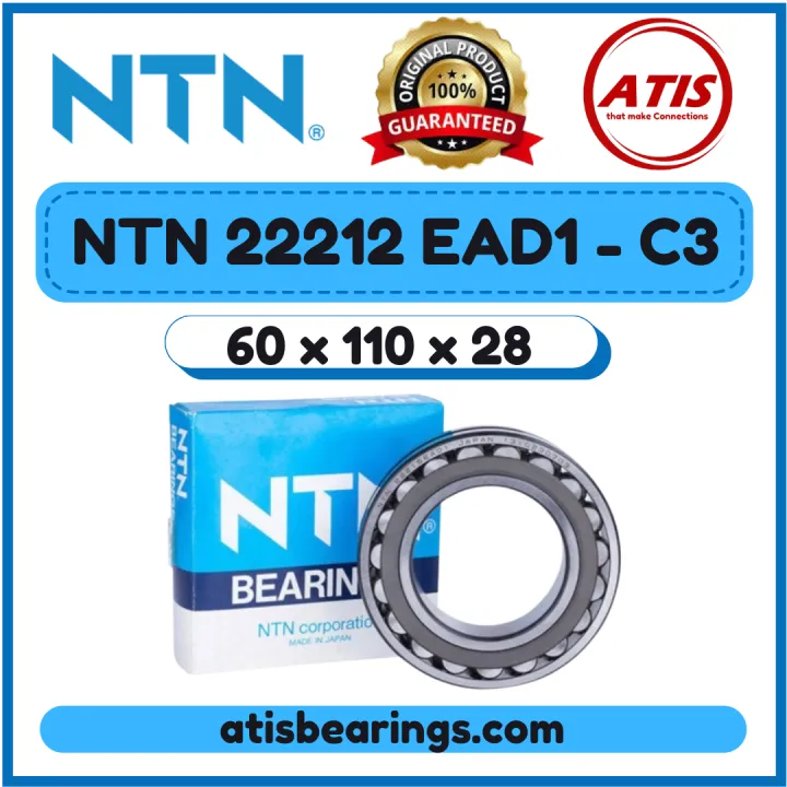 NTN 22212 EAD1 C3 ( 60 x 110 x 28 ) 100% ORIGINAL Made In JAPAN ...