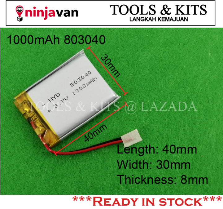 3.7V 1000mAh 803040 Lipo Battery Rechargeable Battery for Kids Smart ...