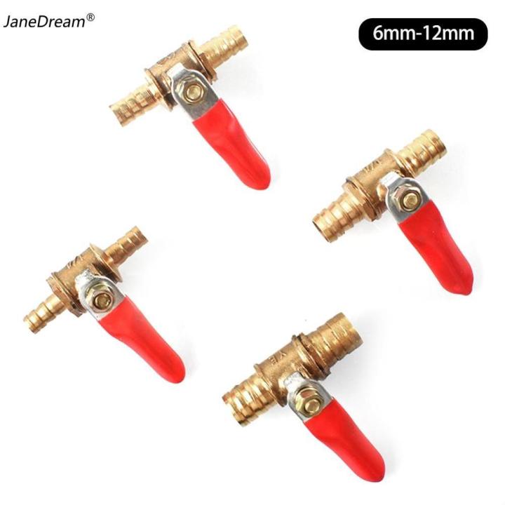 JaneDream 1/4 Small Valve 6mm 8mm 10mm 12mm Hose Barb Inline Brass ...