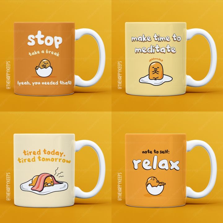 Gudetama Mug 11oz Cute Mug Gift Mug Motivational Mug Mood Mug | Lazada