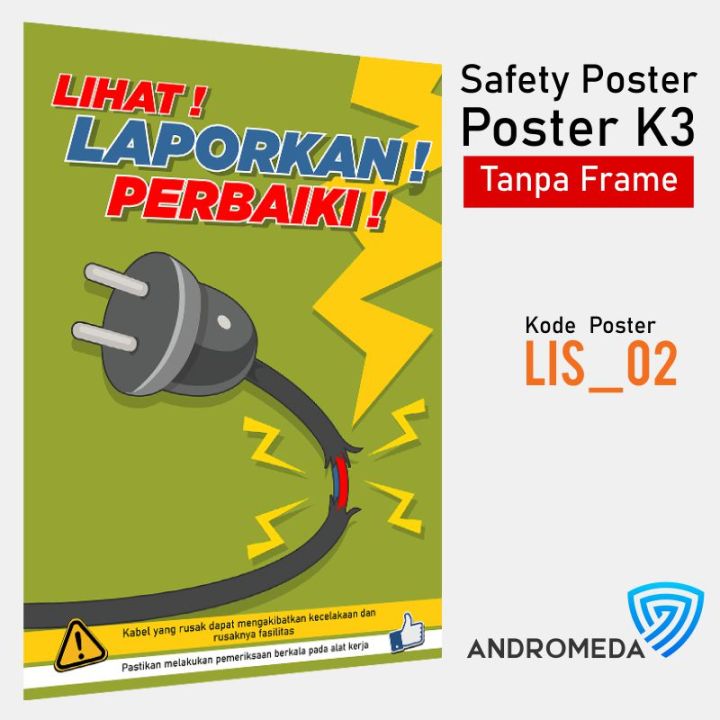Safety Poster K3: Listrik Tersetrum Office Bahaya Kabel | Lazada Indonesia
