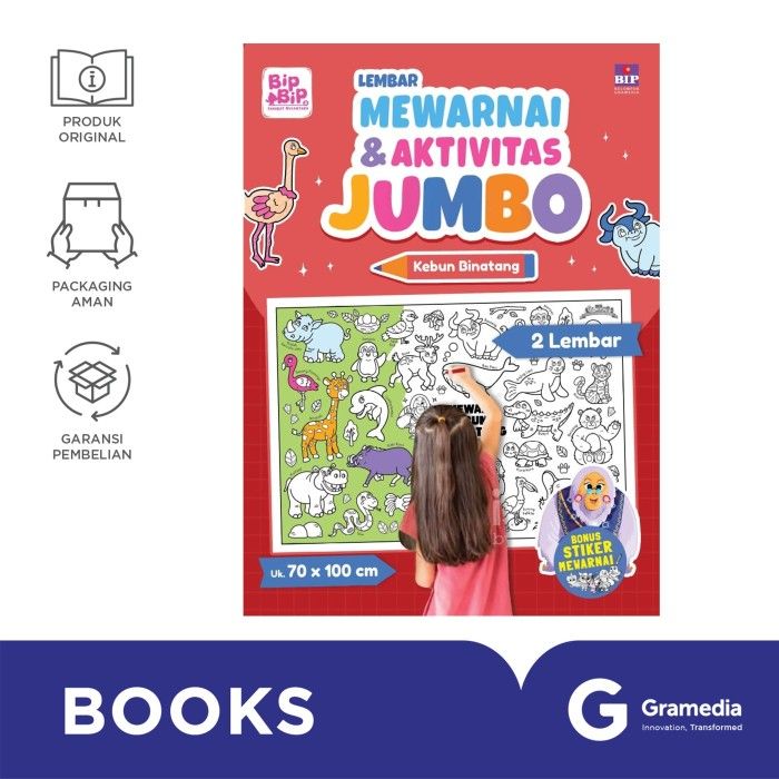 Lembar Mewarnai & Aktivitas Jumbo: Kebun Binatang | Lazada Indonesia