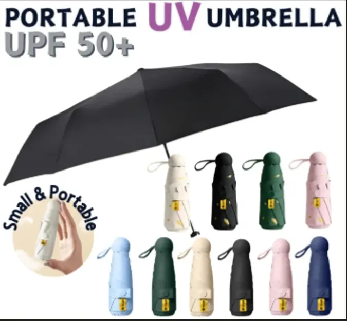 UV Block Sun Protection Capsule Umbrella Portable Lightweight Foldable ...