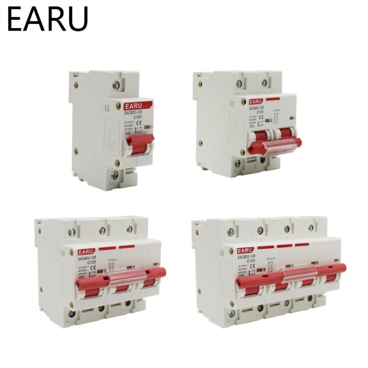 1pc DC 1000V 1P 2P 3P 4P 80A 100A 125A Solar Mini Circuit Breaker Overload Protection Switch MCB ...